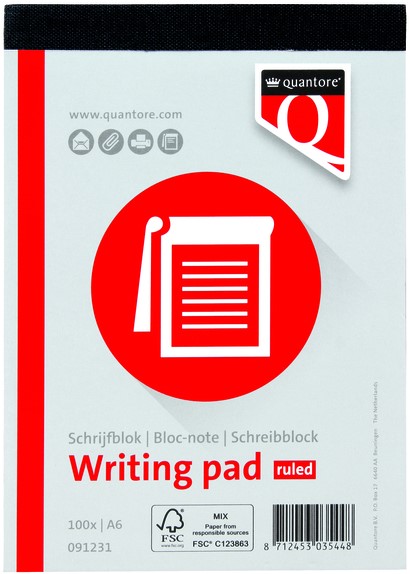 Schrijfblok Quantore A6 gelinieerd - GK
