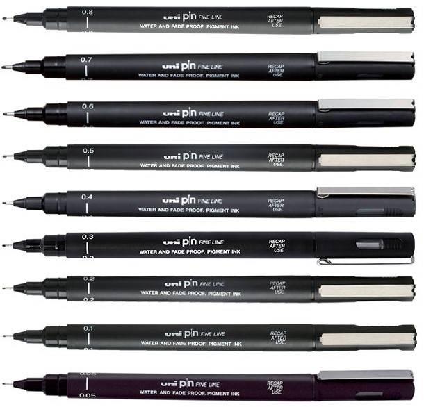 Fineliner Uni-ball Pin 0.03mm zwart - GK