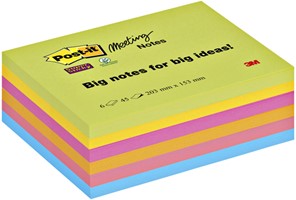 Memoblok Post-it 8645 Super Sticky 203x153mm assorti 6 stuks - GK
