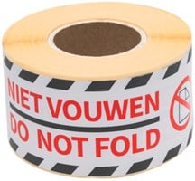 Waarschuwingsetiket Rillprint do not fold 46x125mm wit 250 stuks - GK