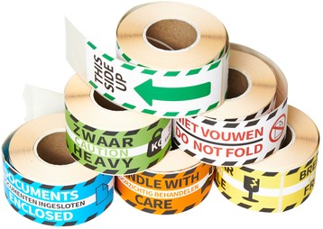 Waarschuwingsetiket Rillprint do not fold 46x125mm wit 250 stuks - GK