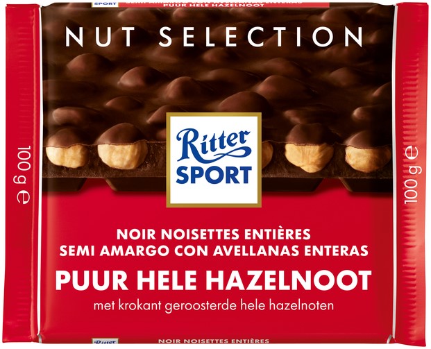 Chocolade Ritter Sport puur-hele hazelnoot 100gr - GK