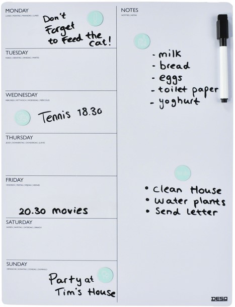 Magnetische planner Desq week 40x30cm magnetisch - GK