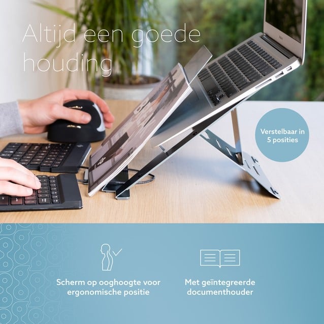 Laptopstandaard R-Go Riser Documenthouder - GK