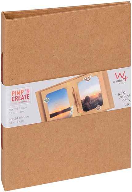 Fotoalbum walther design mini 24 foto's 13x18cm verticaal kraft - GK
