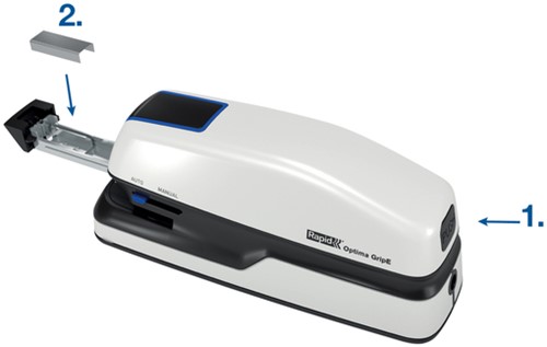 Nietmachine elektrisch Rapid Optima Grip 20vel zilver/zwart - GK