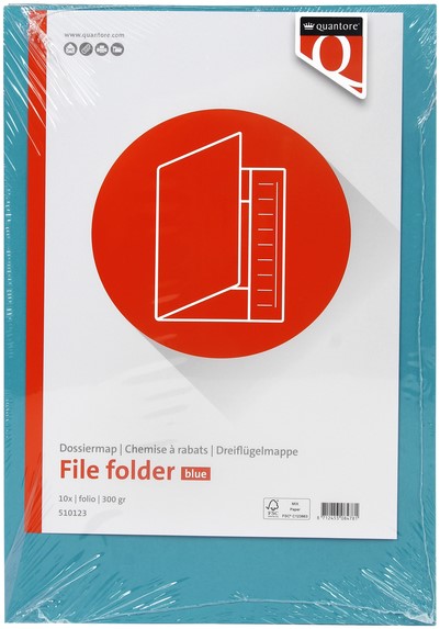Dossiermap Quantore folio 300gr blauw - GK
