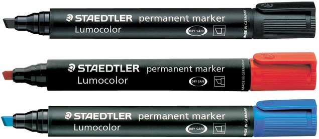 Viltstift Staedtler Lumocolor 350 permanent schuin blauw - GK