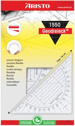 Geodriehoek Aristo 1550 160mm flexibel transparant - GK
