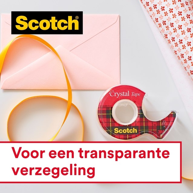 Plakband Scotch Crystal 600 19mmx33m transparant 12+2 gratis - GK