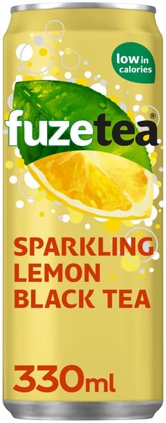 Frisdrank Fuze Tea Black Tea sparkling lemon blik 330ml - GK