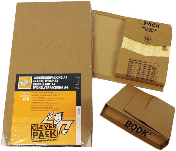 Wikkelverpakking CleverPack A4 zelfklevend bruin pak à 10 stuks - GK