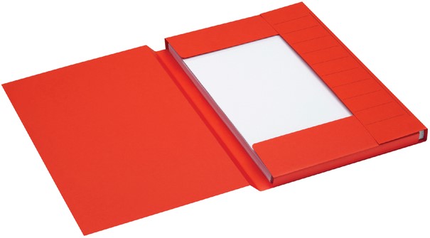 Dossiermap Secolor folio 3 klep 100% gerecycled karton 250 gr rood - GK