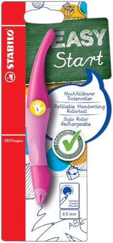 Rollerpen STABILO Easyoriginal linkshandig roze/lichtroze blister - GK