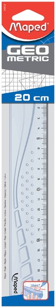 Liniaal Maped Geometric 20cm transparant - GK