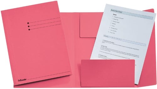 Dossiermap Esselte folio 3 kleppen manilla 275gr roze - GK